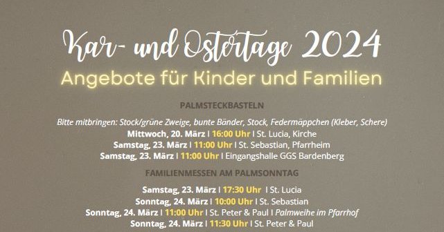 Kar- und Ostertage 2024 | Pfarrei St. Sebastian Würselen